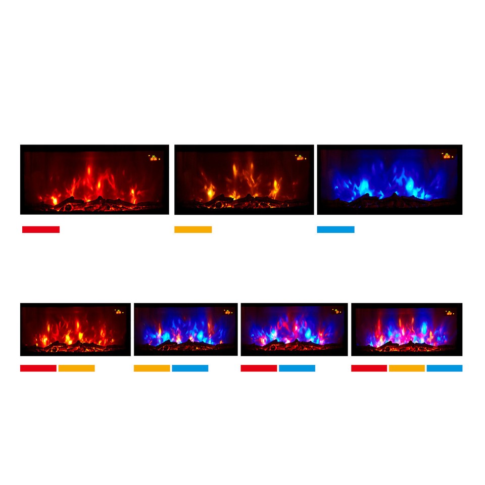 2026 TRUFLAME™ LED COLOUR FLAME EFFECT LOG CURVED WALL MOUNTED ELECTRIC ...