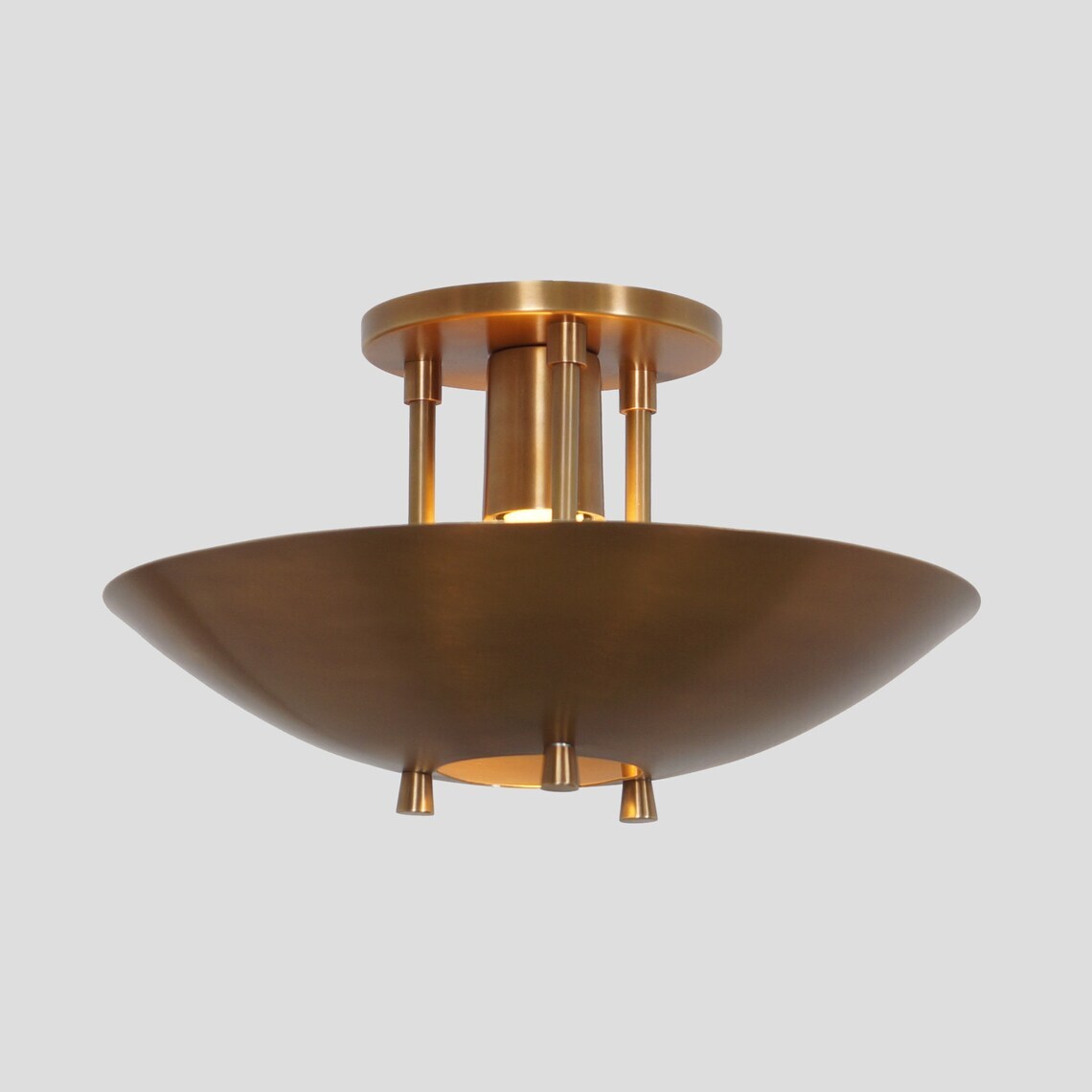 Brass Ceiling Flush Mount Pendant Light Fixture Mid Century Style ...