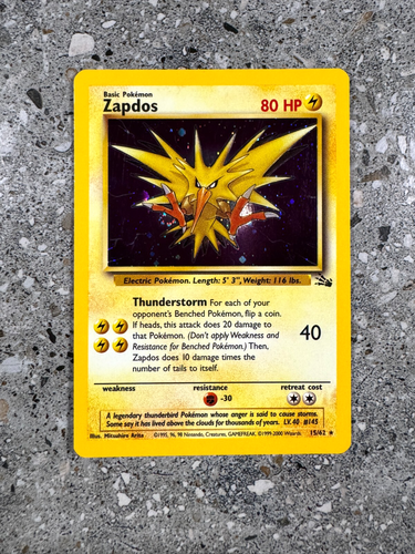 Pokemon TCG Cards Zapdos 15/62 Fossil Alternate (Cosmos) Holo Rare EXC ...