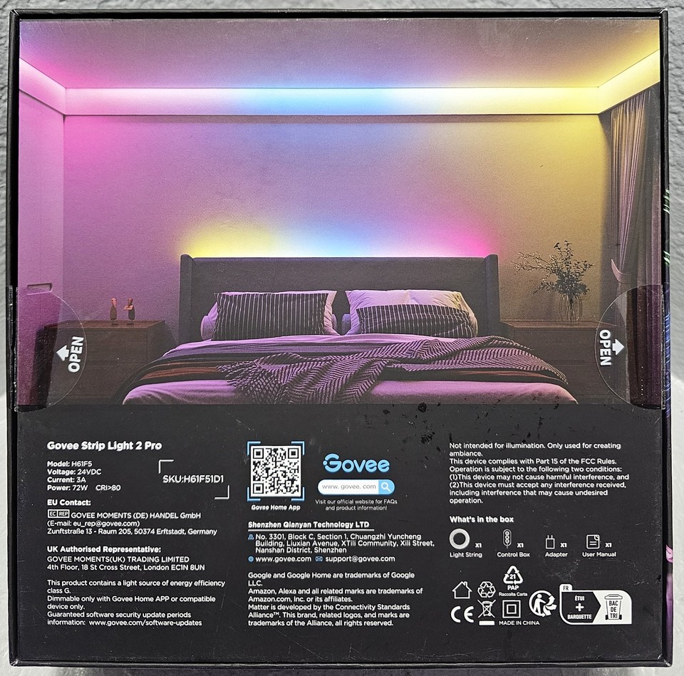 Govee RGBIC Strip Light 2 Pro with Matter, 16.4ft Smart LED Strip ...