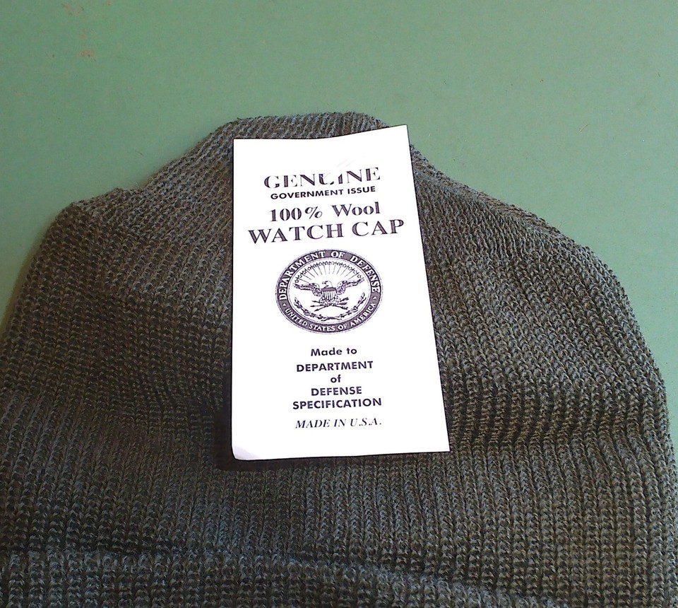US Military Government Issue 100% Wool Knit Beanie Watch Cap Black Blue ...