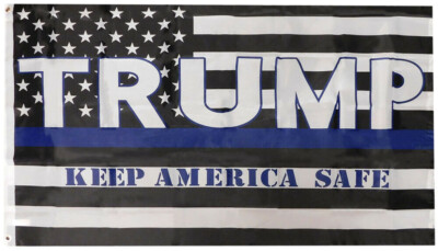 USA Thin Blue Line Trump Keep America Safe 100D Poly Nylon 4x6 4'x6 ...