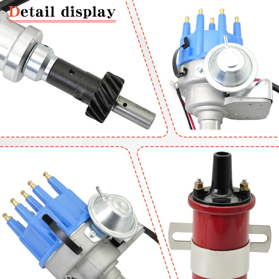 FOR FORD 289 302 SMALL FEMALE CAP HEI DISTRIBUTOR + 8.5mm PLUG WIRES ...