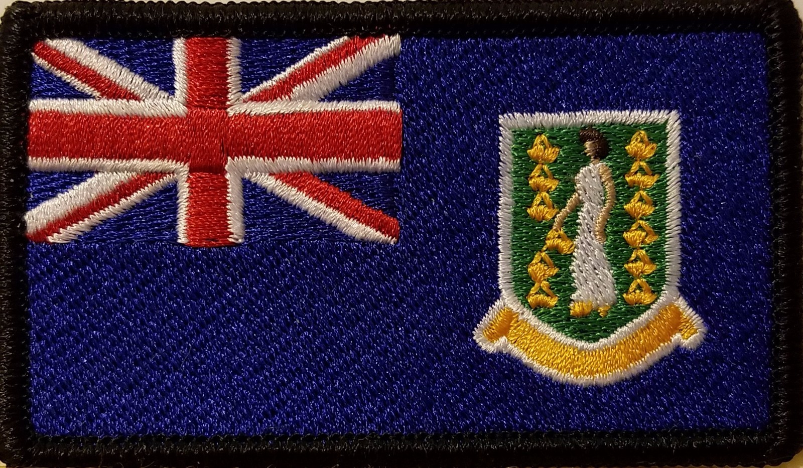 British Virgin Islands Flag Patch With Hook Adhesive Fastener BLACK ...