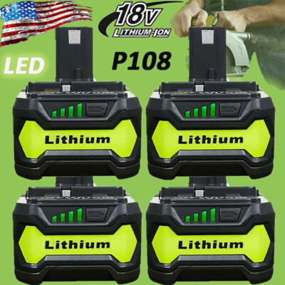 2/4Pack For RYOBI P108 18V 6.0Ah High Capacity Battery 18 Volt Lithium ...