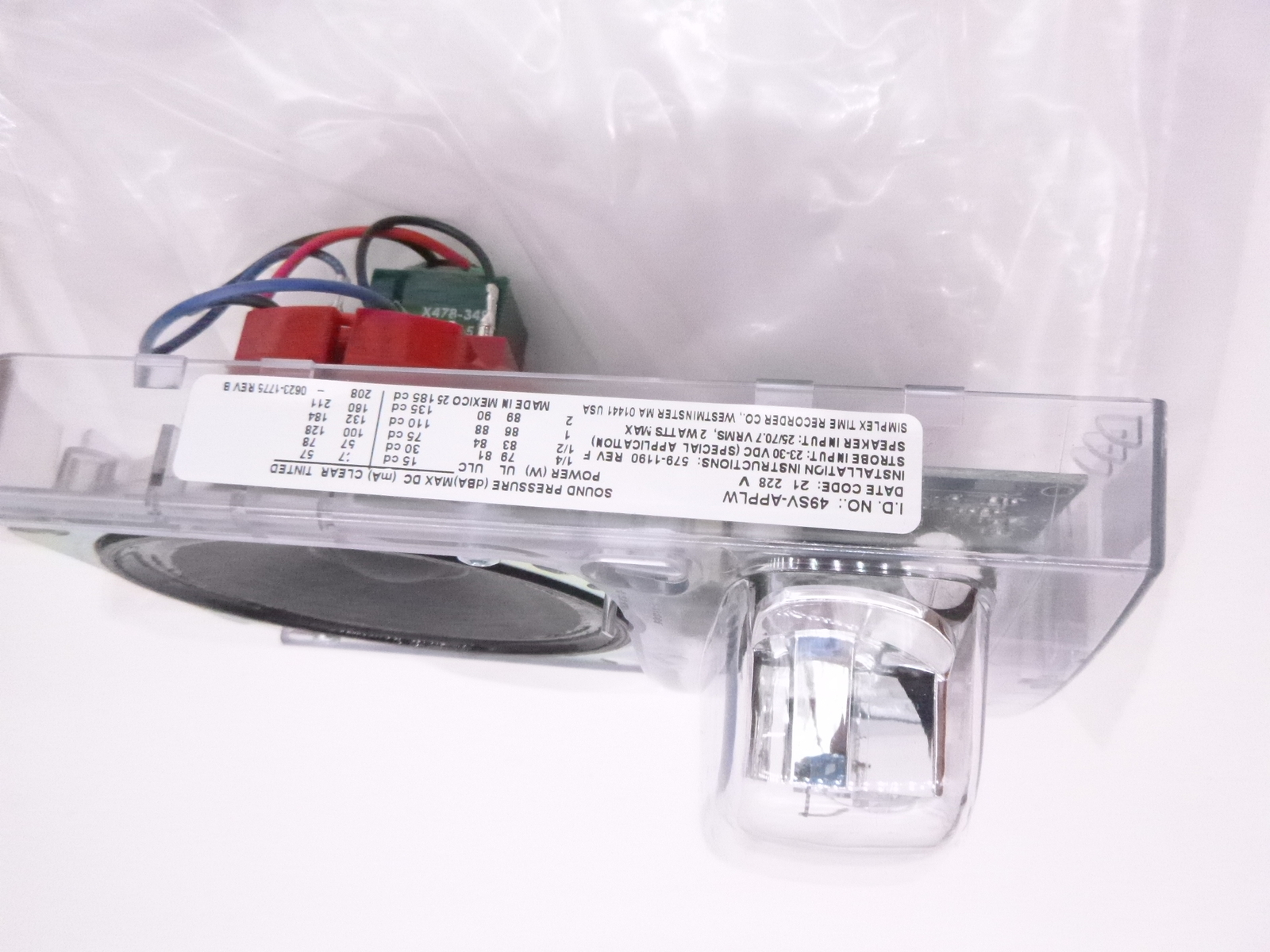 Simplex 49SV-APPLW Fire Alarm Speaker Strobe for sale online | eBay