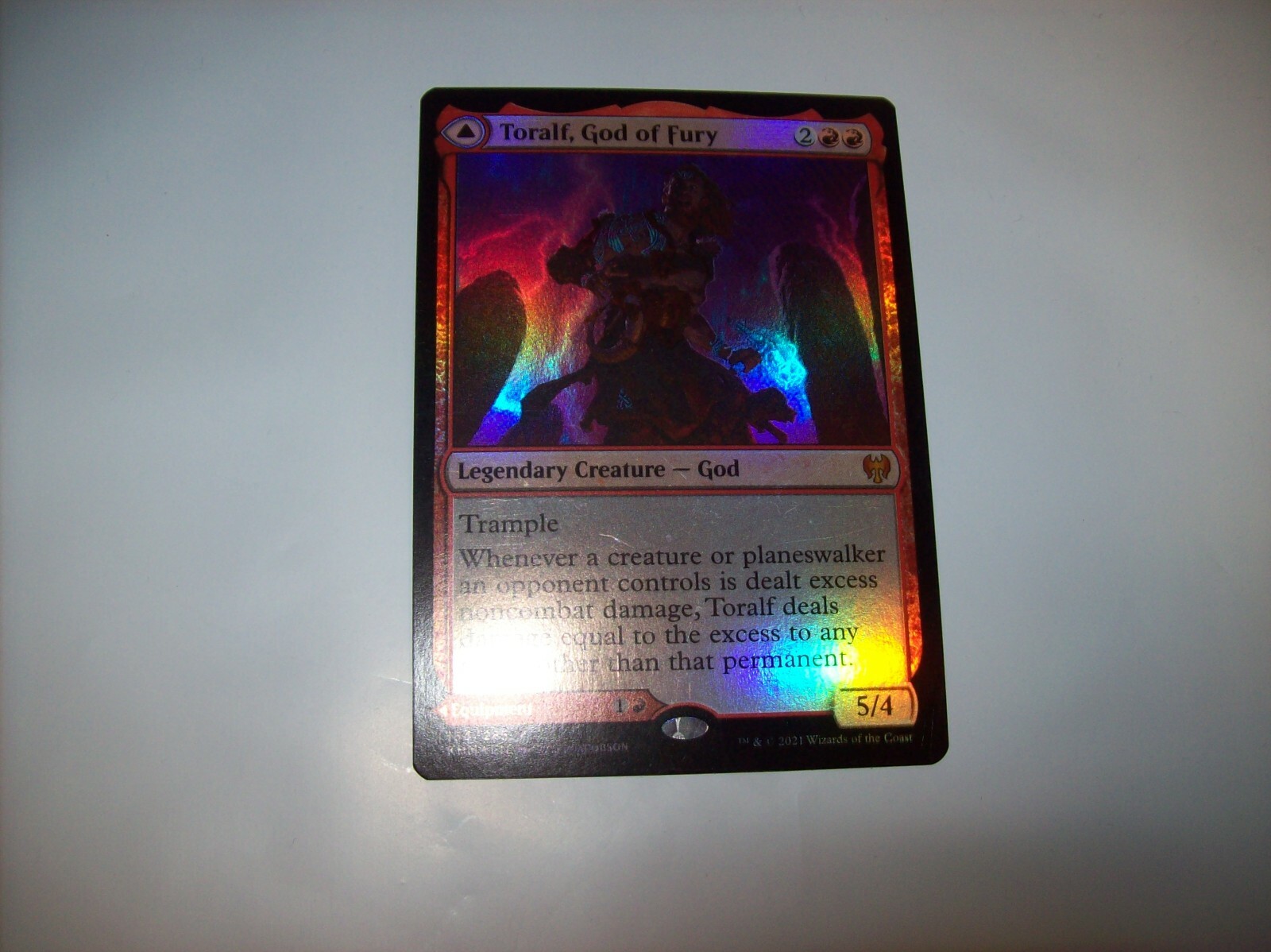 1x Toralf, God of Fury / Toralf's Hammer Foil KHM NM Kaldheim MtG Free ...
