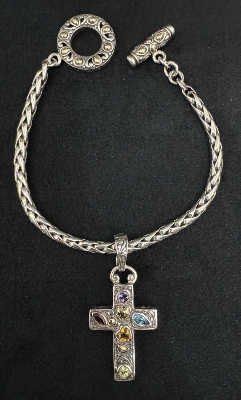 BJC SAMUEL BENHAM STERLING BRAIDED 18K GOLD GEMSTONE … - Gem