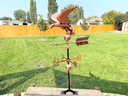 Heavy Duty Metal and Glossy Copper Eagle Roof Directional Weather Vane ...