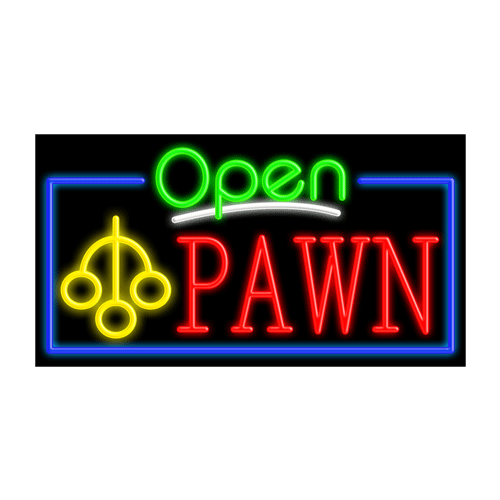 Pawn Glass Neon Sign 37"L x 20"H #15819 | eBay