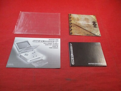 Nintendo Game Boy Advance SP System Console Manual + Insert + Reg. Card ...