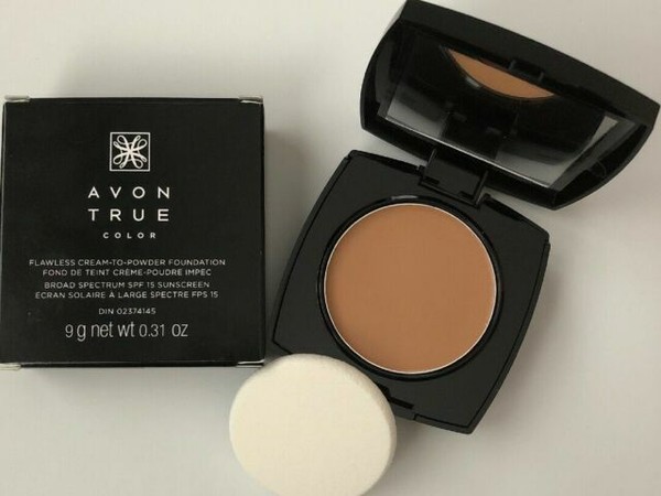 Avon True Color Flawless Cream to Powder Foundation Medium Beige Spf15 ...