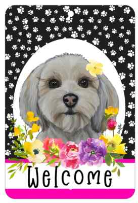 Havanese Cream Aluminum Indoor/Outdoor Paw Prints Welcome Sign | eBay