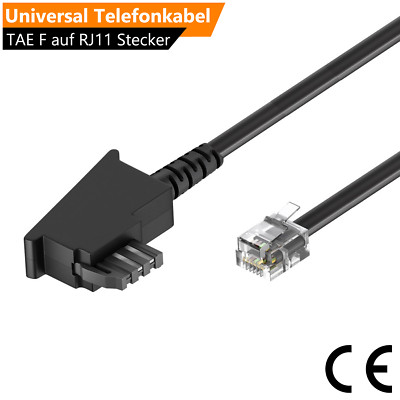 TAE-F Anschlusskabel auf RJ11 6P4C Stecker Universalbelegung lange ...