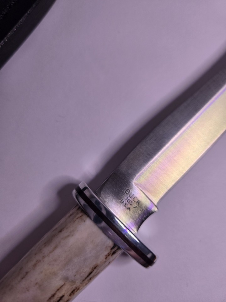 1993 Buck 105 Pathfinder Knife with Sheath, Bone Handle | eBay