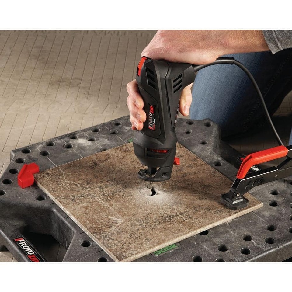 Rotozip 5.5 Amp Corded 1/4 in. Rotary RotoSaw Spiral Saw Tool Kit ...