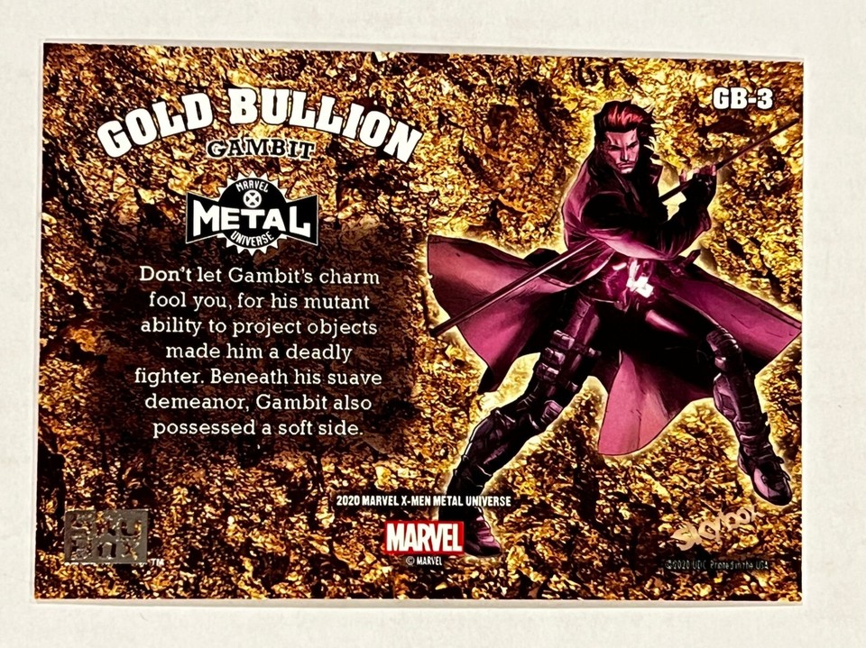 2020 2021 Marvel X-MEN Metal Universe Gold Bullion GB-3 GAMBIT ...