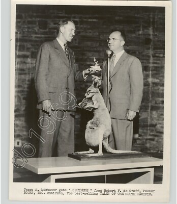 JAMES A. MICHENER & ROBERT F. DE GRAFF Award W/ Kangaroo, Vtg. 1950 ...