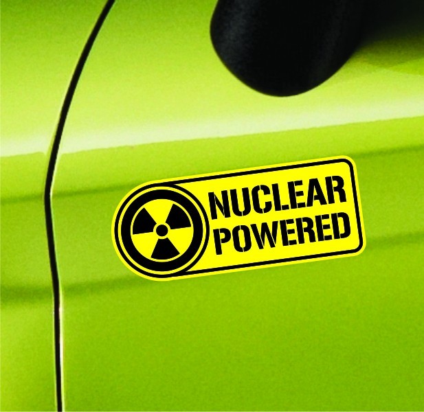Nuclear Powered Sticker Set Vinyl Decal Label Electric Car For Tesla ...