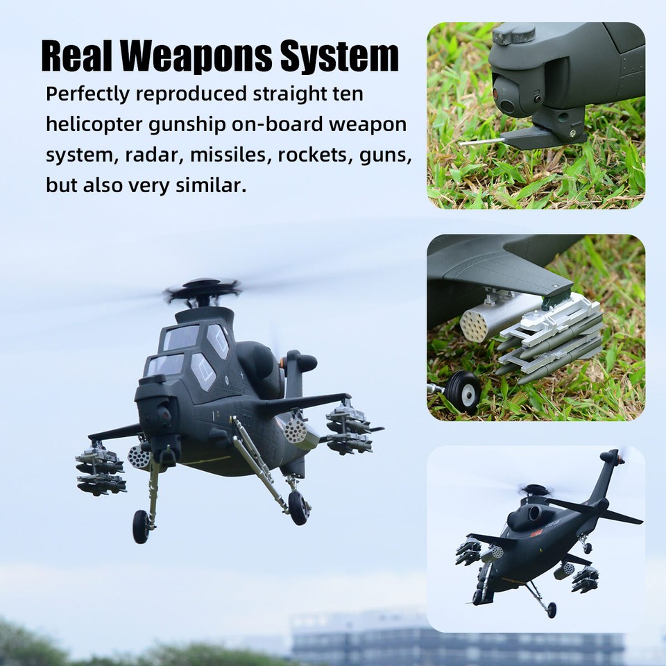 Roban 470 Size CAIC Z-10 Fiery Thunderbol 4 blade RTF RC Helicopter ...