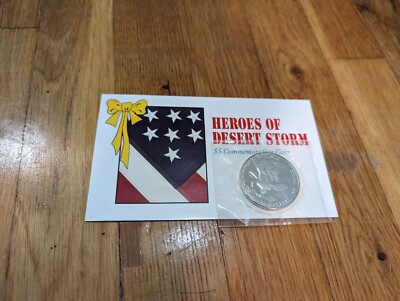 1991 Heroes Of Desert Storm $5 Commemorative Coin Sealed + Info Folder ...