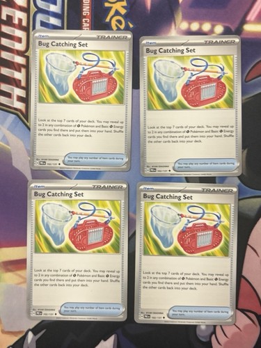 4x Bug Catching Set 102/131 PLAYSET Prismatic Evolutions Pokemon PACK ...