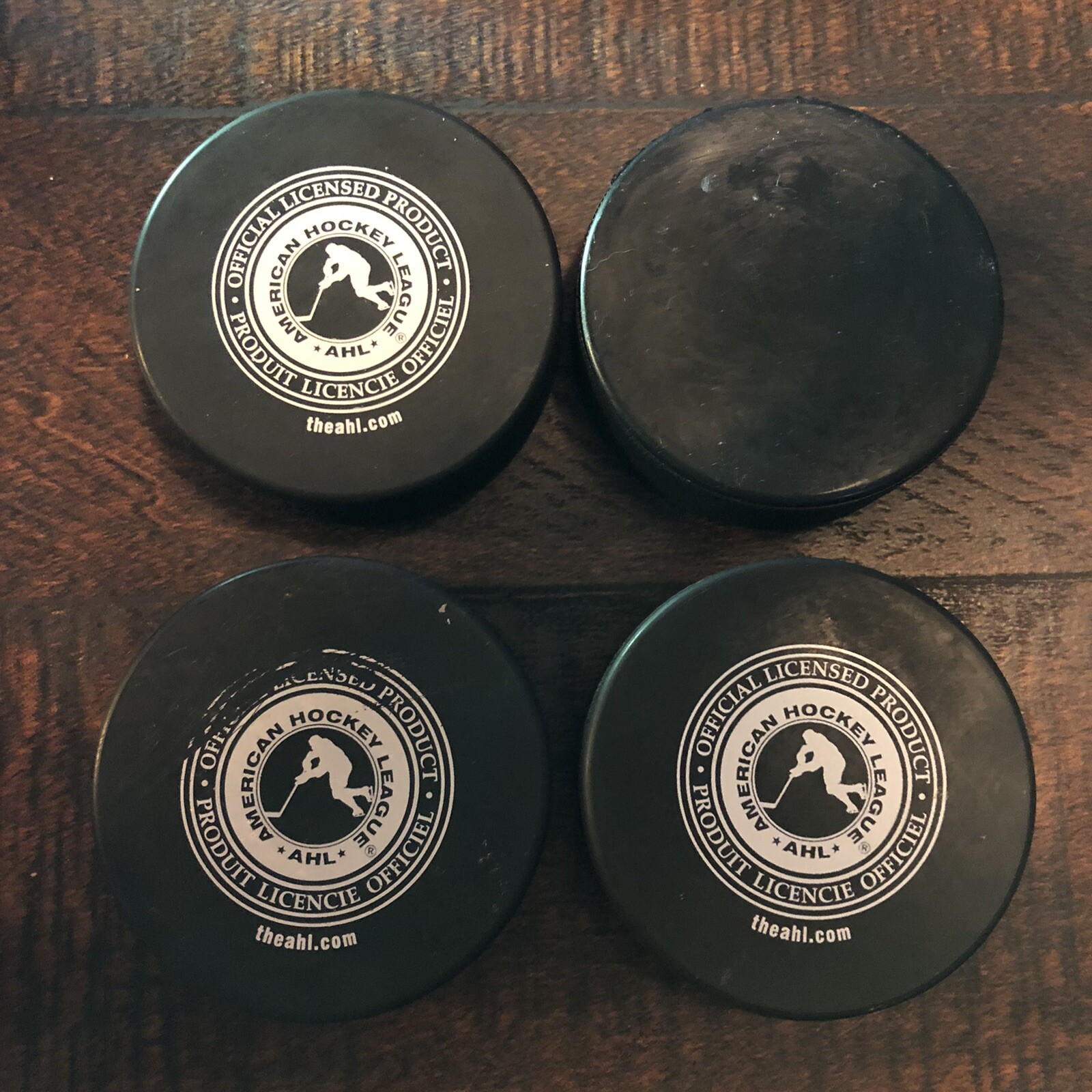 Lot Of 4 Vintage Hockey Pucks Souvenir AHL NHL Flyers Icecats Bears ...