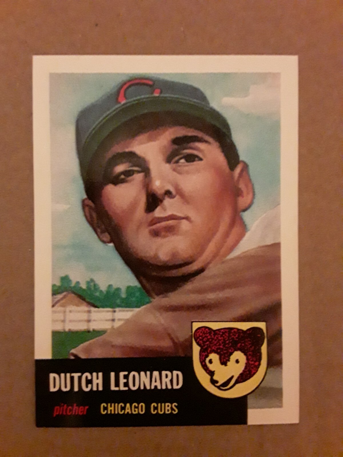 1953 Topps Dutch Leonard card #155. REPRINT. 1991 Topps Archives ...