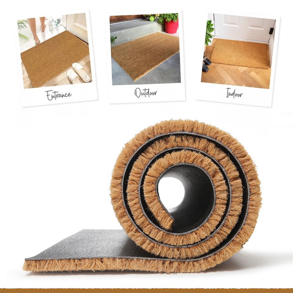 Natural Coconut Coir Entrance Door Mat Heavy Duty Outdoor Lobby ...