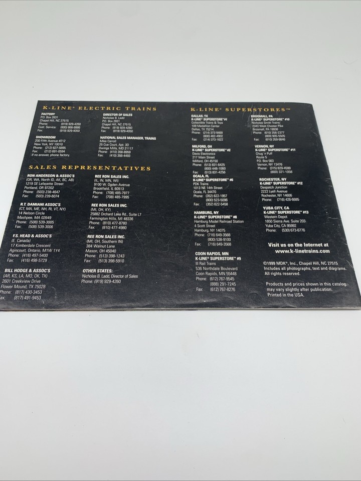 K-LINE ELECTRIC TRAINS 1999 FIRST EDITION CATALOG SC VINTAGE | eBay