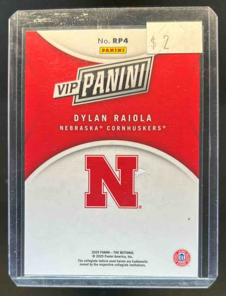 2025 Panini NSCC VIP Dylan Raiola Rookie Card RC Nebraska | eBay