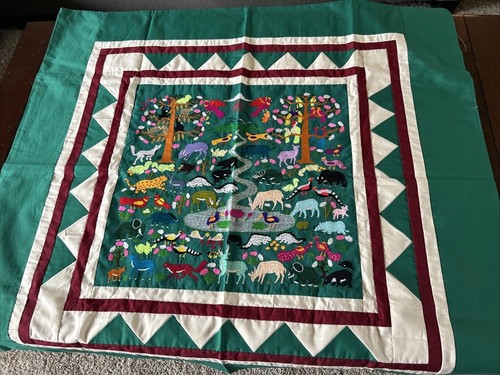 Hmong Story Cloth Needlework Tapestry Thailand Forest Wild Animals ...