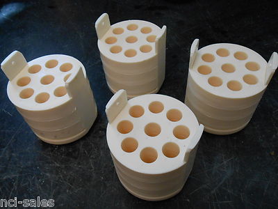 4 CENTRIFUGE BUCKET ADAPTERS 9 17MM DIAMETER X 89 MM DEEP TUBE HOLDERS ...
