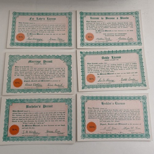 1950 Arcade Licenses 24 Post Card size New Old Stock. Really Funny! | eBay