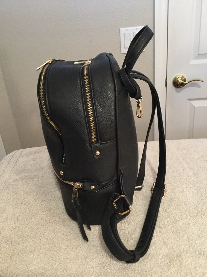 Black Travel Backpack. Small/Medium. 10.5”x11”x5.5”. Adjustable Straps ...