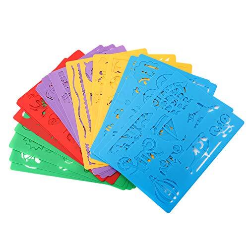 34 PCS Drawing Stencils Set for Kids Over 500 Stencil Shapes Reusable ...