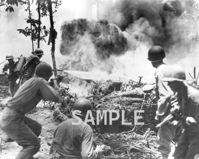 37th Division Flamethrower in Action on Bougainville WWII 8x10 WW2 ...