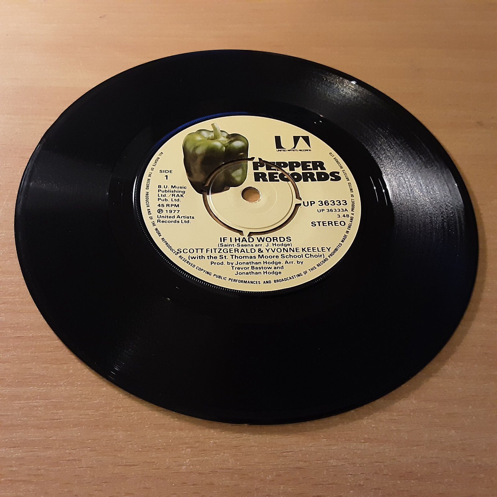 7" Single - Scott Fitzgerald/Yvonne Keeley, If I Had Words, 1977, (UP ...