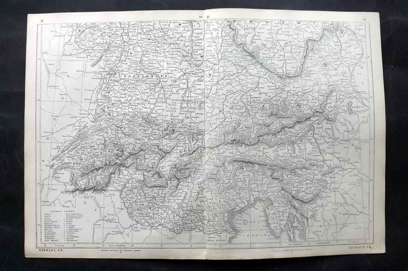 Lowry 1852 Antique Map. Germany - South East | eBay