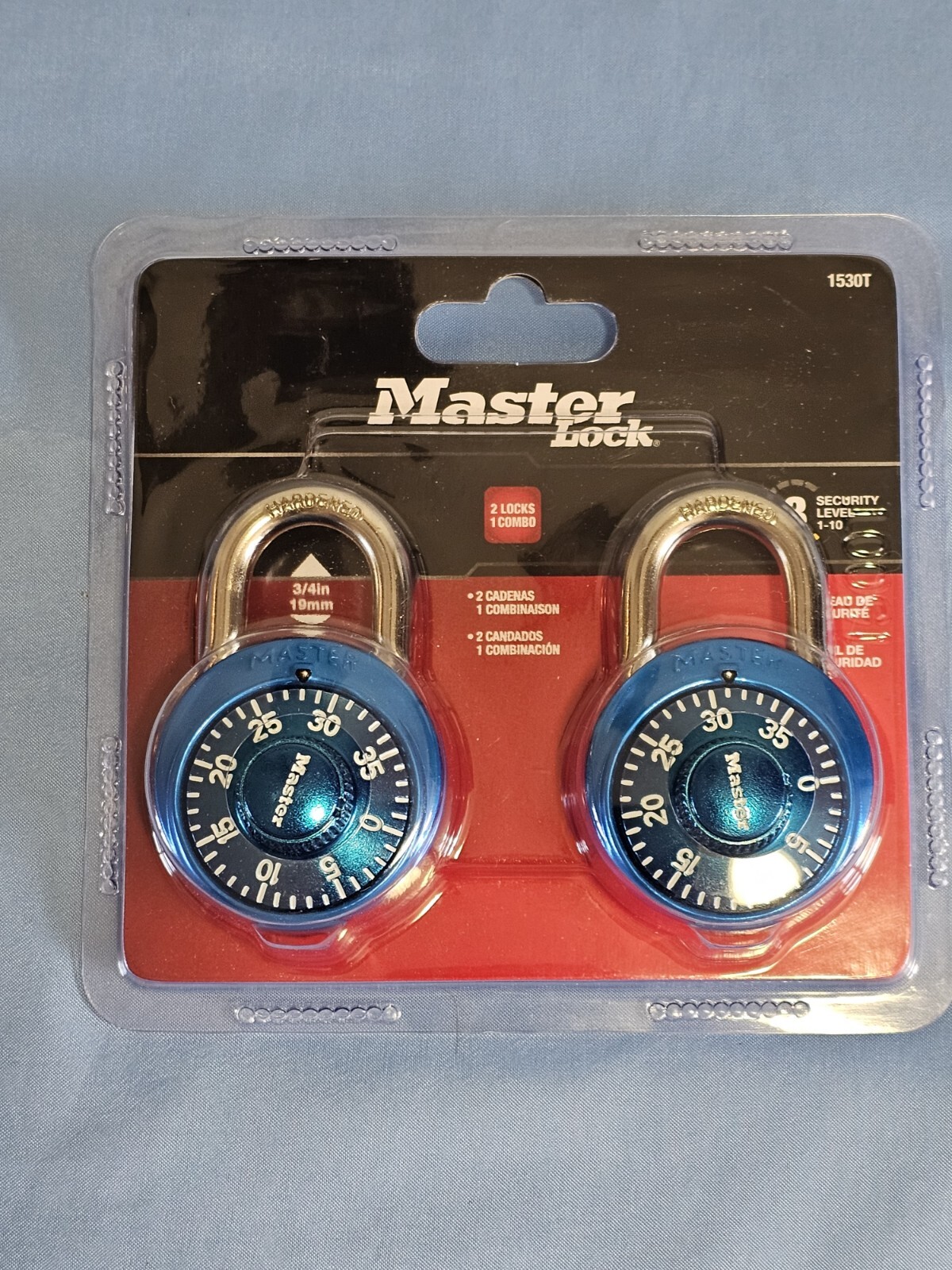 MASTER LOCK 1530T 2 Locks-1 Combo ANTI SHIM - Blue - NEW SEALED | eBay