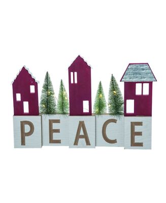 Trans Pac Winter Village Peace Sign, Red/White | eBay