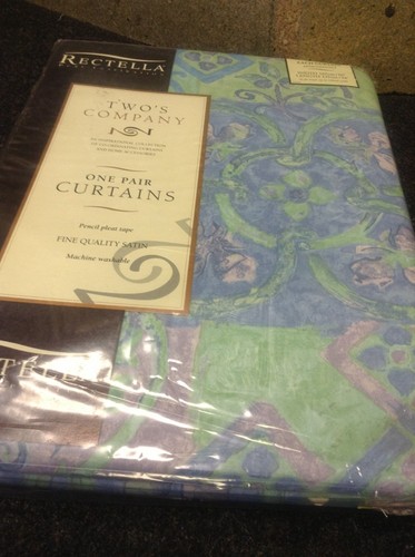 CURTAINS 66 X 54 Brand New Ready Made Curtains RECTELLA Lilac Green ...