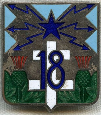 1950s French Army 18e Régiment de Transmissions 18th Signal Regt. Badge ...