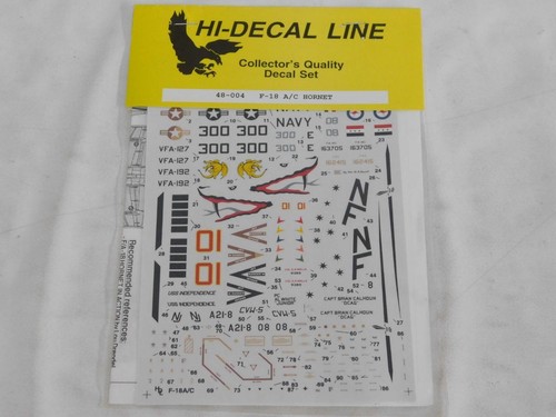 1/48 HI DECAL Line Sheet 48004 US Navy F-18 A/C Hornet NEW | eBay