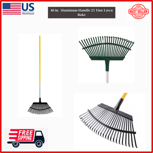 True Temper |1789000| 48 in. Aluminum Handle 25-Tine Lawn Rake, NEW | eBay