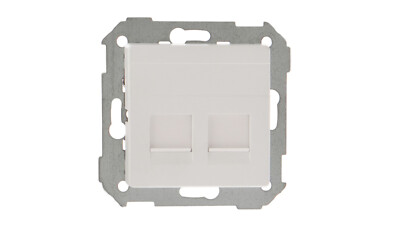 Simon 82 Cache pour prise IT double 2xRJ, plat, avec adaptateur et ...