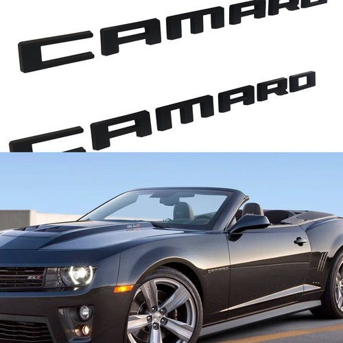 2Set Matte Black Fender Side Emblem For Camaro Letter Nameplate Badge ...