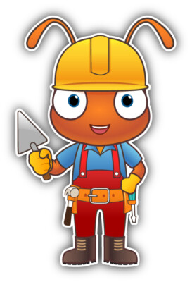 Ant Engineer Cartoon Car Bumper Sticker Decal | eBay