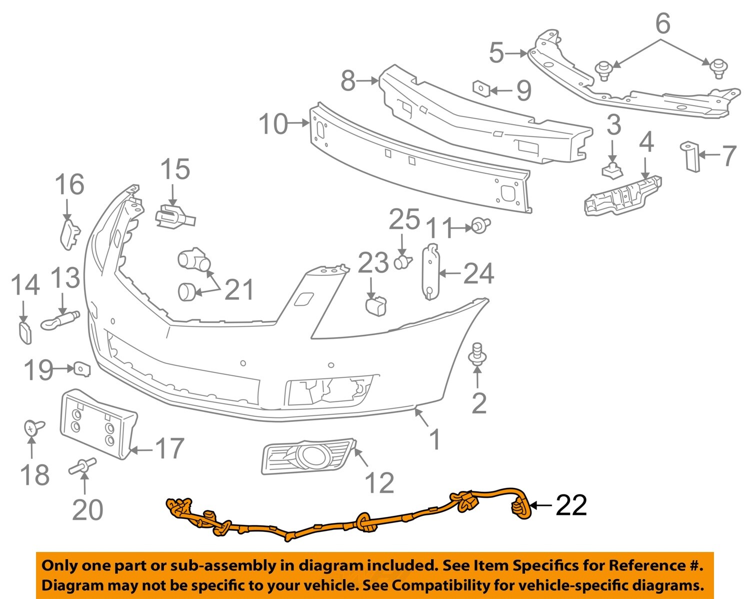 Cadillac GM OEM 10-12 SRX Avant Pare-Choc Grille Grill-Harness 22890363 ...