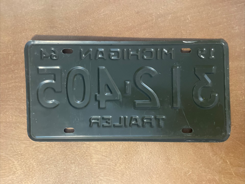 1964 Michigan License Plate Trailer # 312-405 | eBay